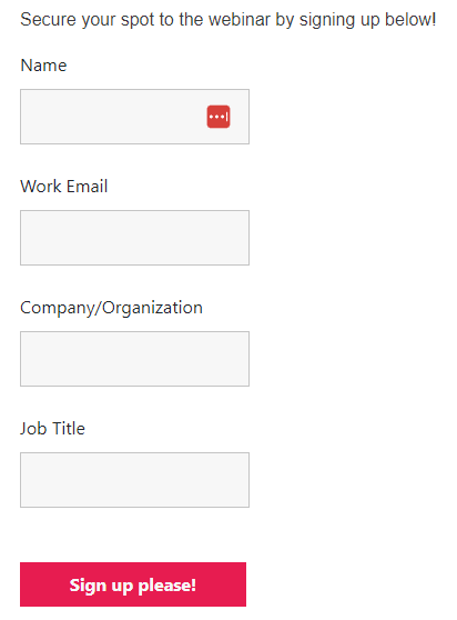 Building a basic form in a Cloud Page