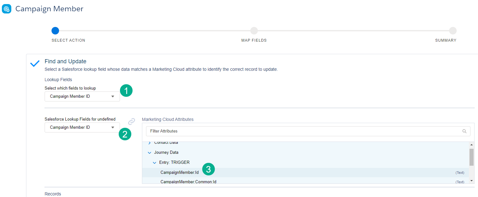 How to update a campaign member status using Salesforce Marketing Cloud