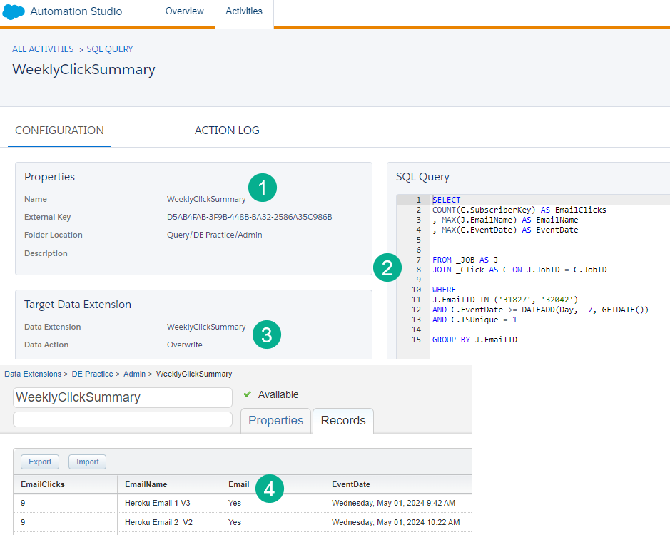 How to report on clicks in Marketing Cloud