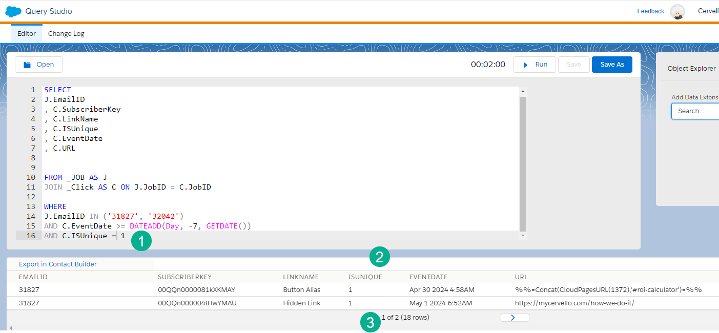 How to report on clicks in Marketing Cloud