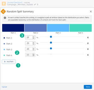 How to configure the Random Split activity in Journey Builder