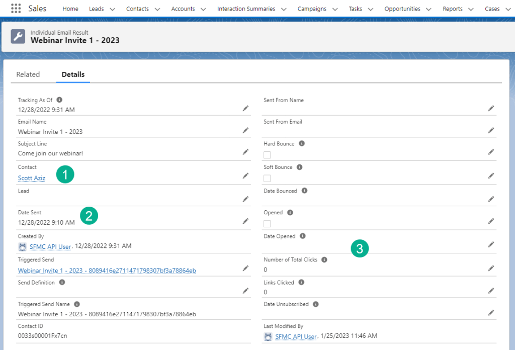 How to view Marketing Cloud email sends in Salesforce reports