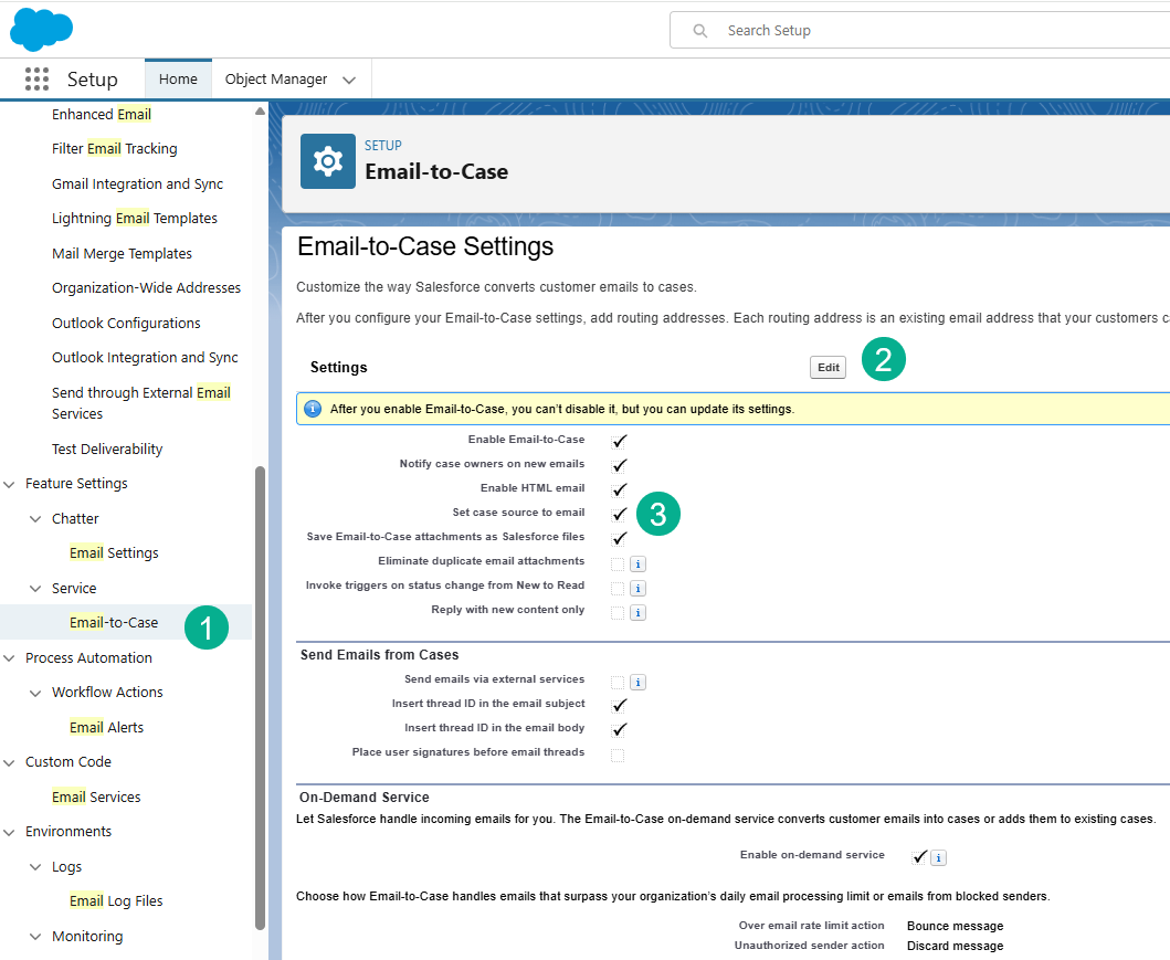 How to set up email-to-case