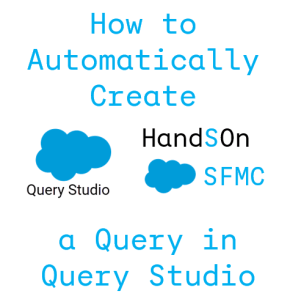 How to Automatically create a Query in Query Studio
