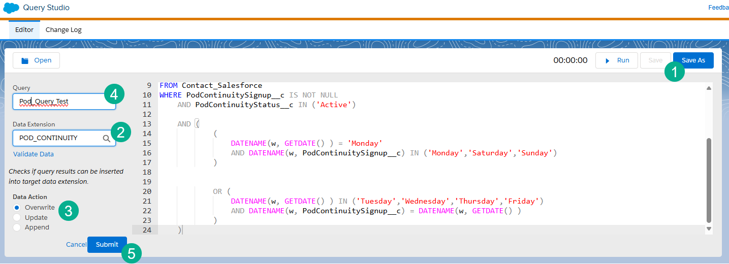 How to Automatically create a Query in Query Studio