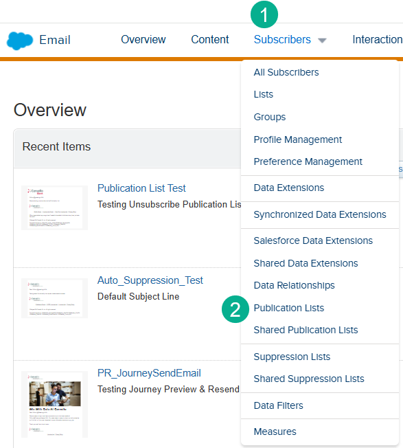 How to create Publication Lists in Marketing Cloud and use them